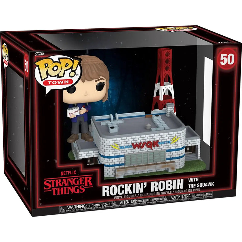 Funko Pop! Stranger Things packaging with Rockin' Robin figure and WSQX ...