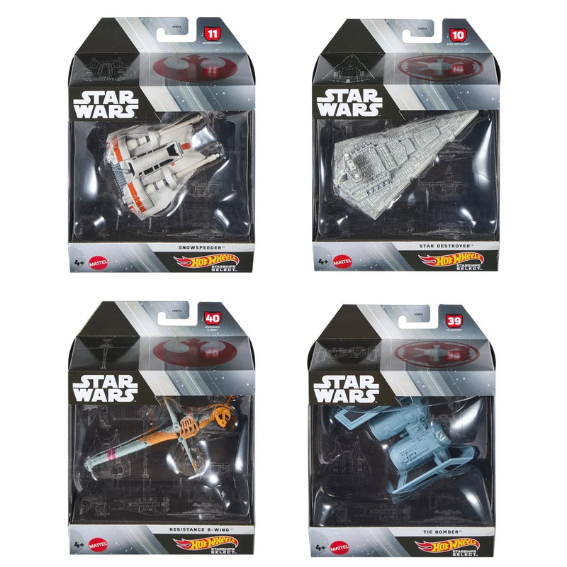 Sar Wars Hot Wheels Starships Select packaging on a white background