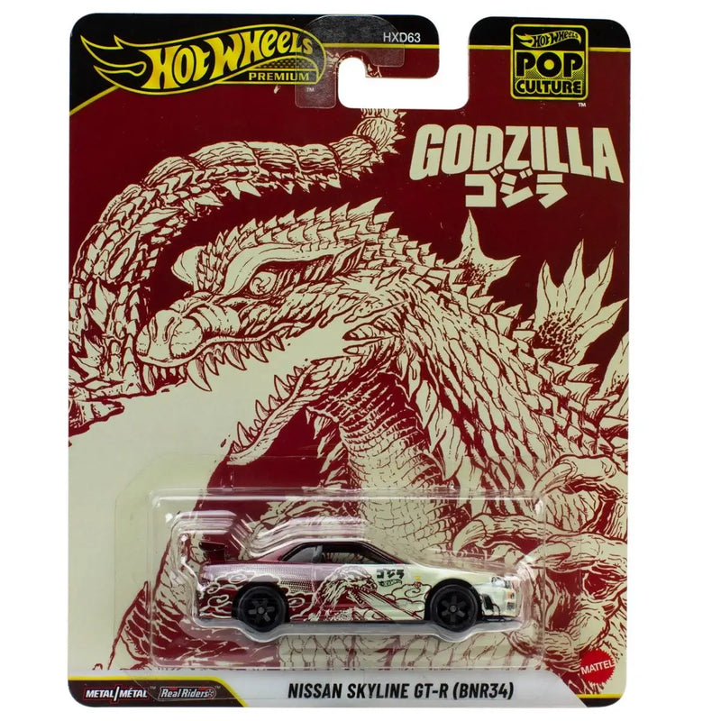 Hot Wheels Godzilla Nissan Skyline GT-R toy car in packaging with red ...